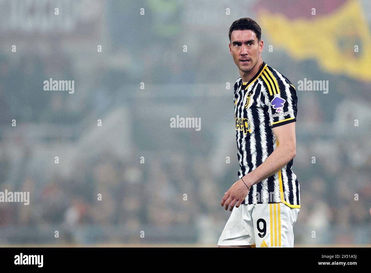 Dusan Vlahovic of Juventus looks on during the Italian championship ...
