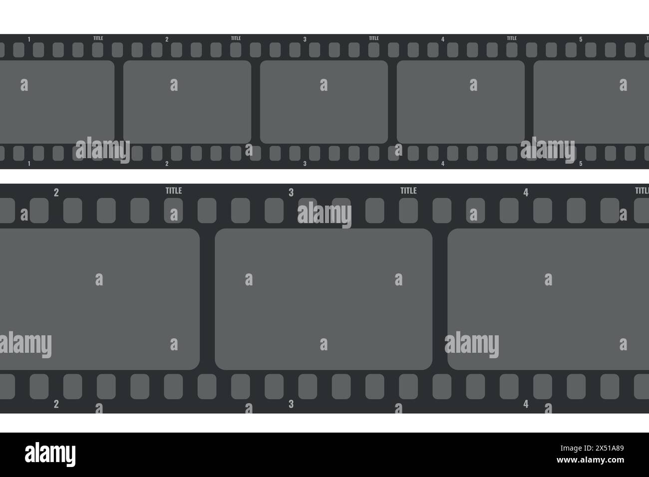 Movie long film strip close up. Cinema and filmmaking concept. Vector ...
