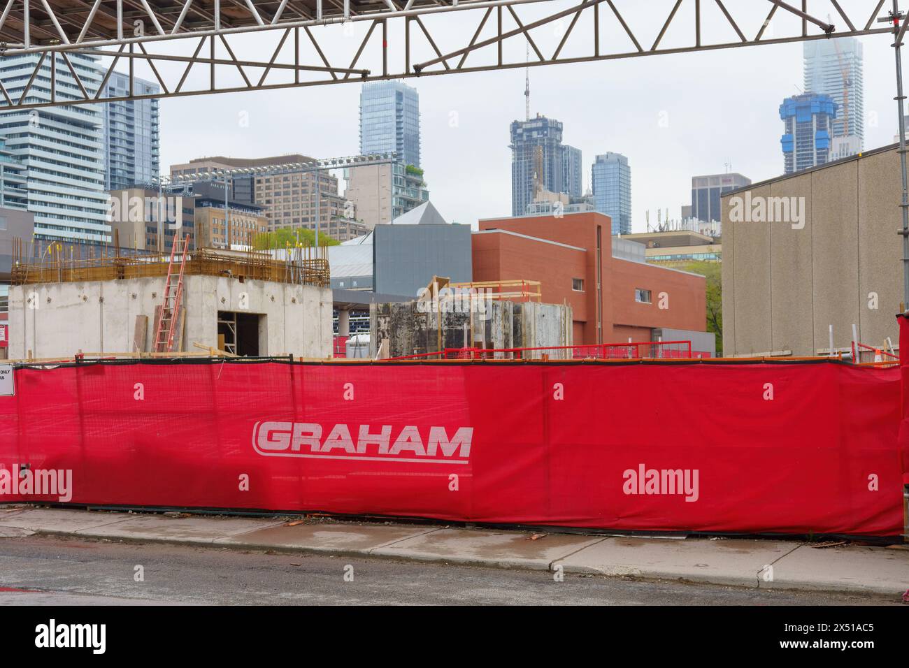 Graham sing in construction site, downtown cityscape and skyline in Toronto, Canada Stock Photo ...