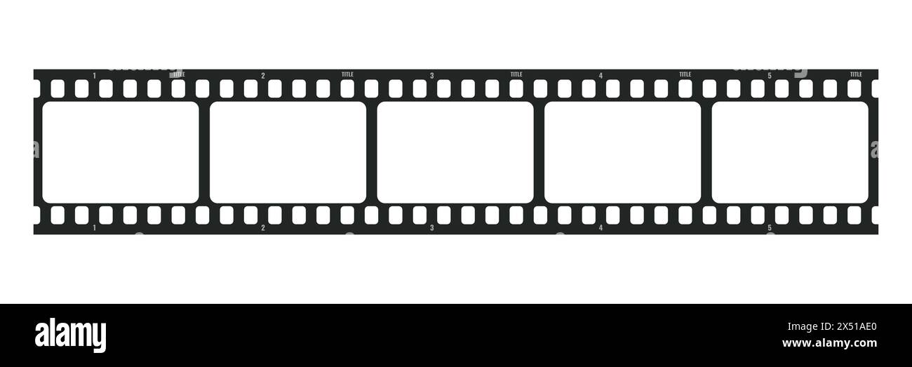 Movie long film strip isolated on white background. Film strip template ...