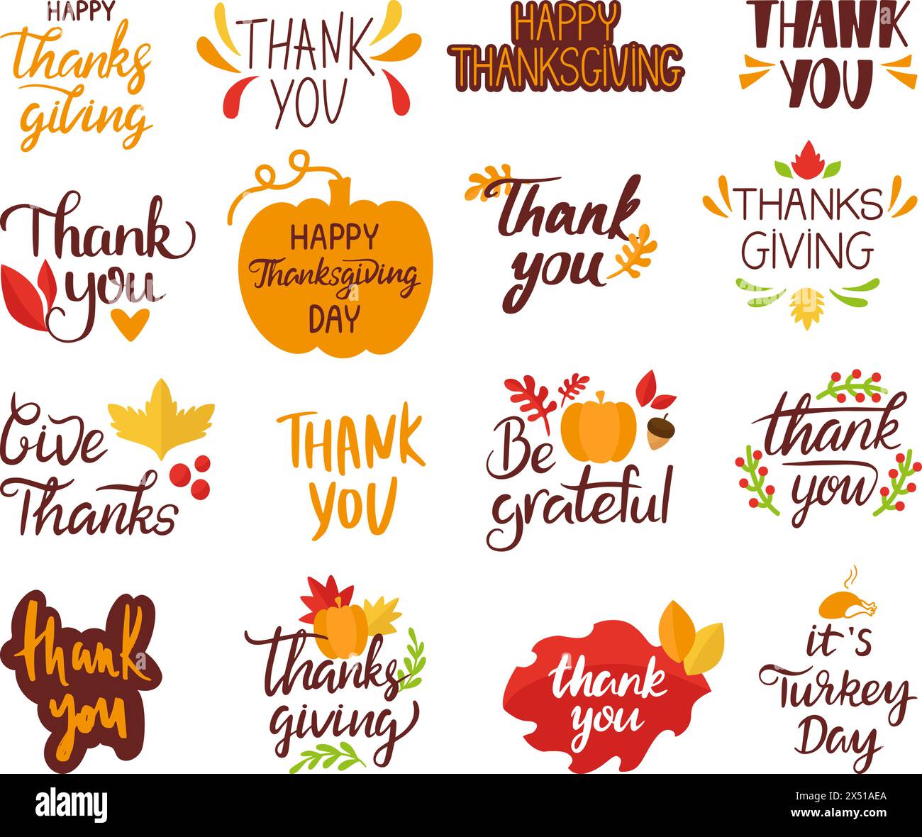Thanksgiving day lettering. Thanks giving, thank you handwritten ...