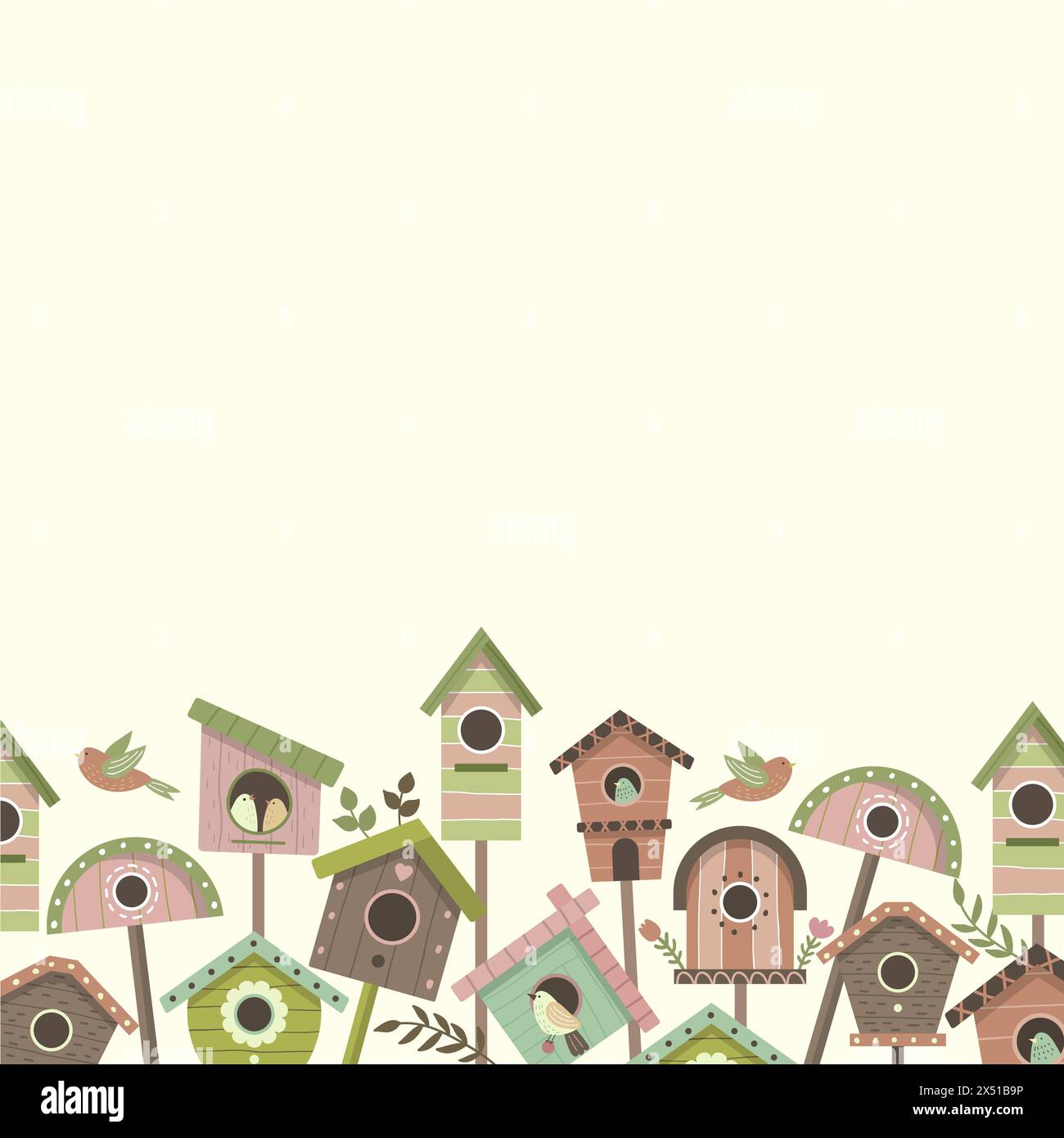 Birdhouses decorative houses for birds background with place for ...