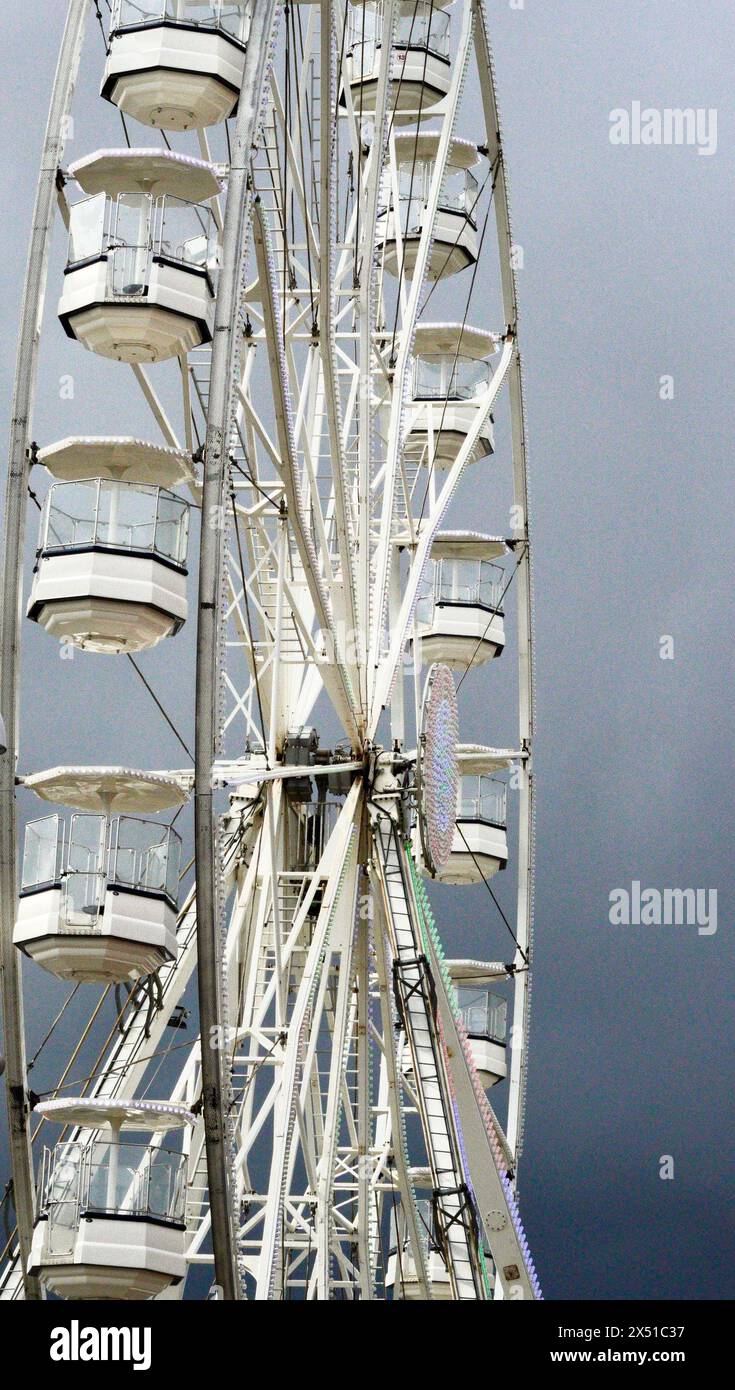 Cardiff Bay, Cardiff, Wales Sept 25 2023: Close image of the big ferris ...