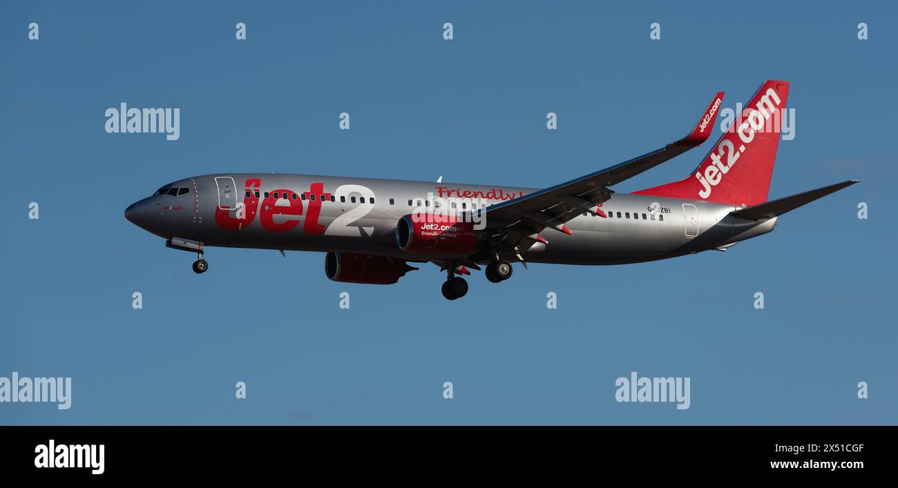 Tenerife, Spain may 2st, 2024. Boeing 737-8MG Jet2 Airlines flies in ...