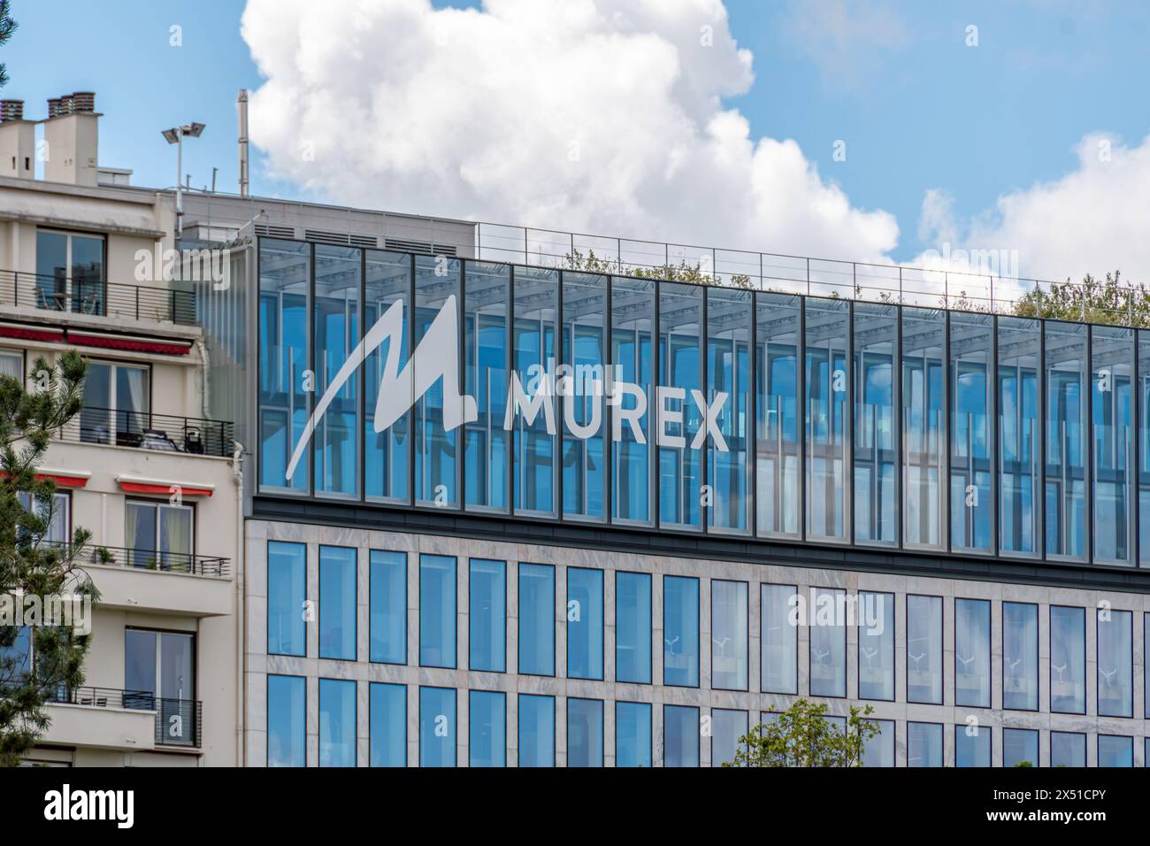 Exterior view of the building housing the headquarters of Murex, a ...