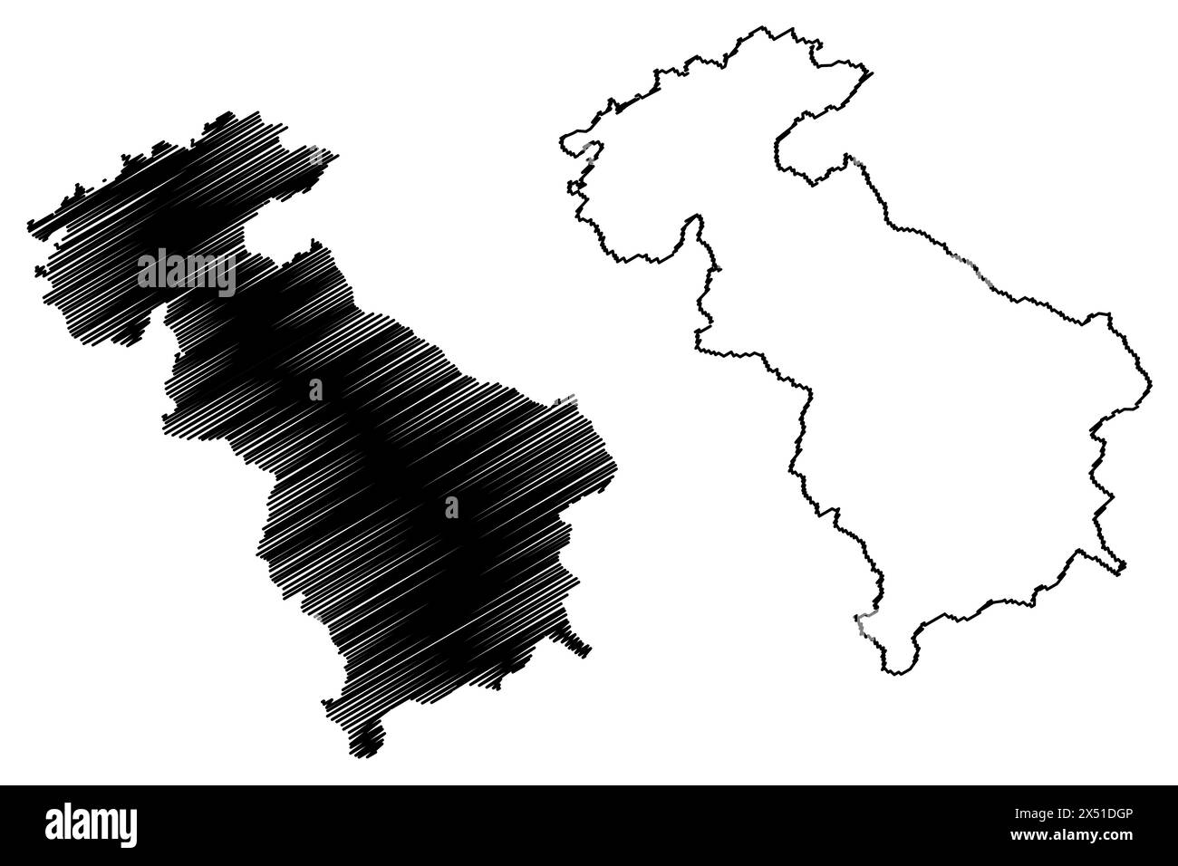 Steyr land silhouette map hi-res stock photography and images - Alamy