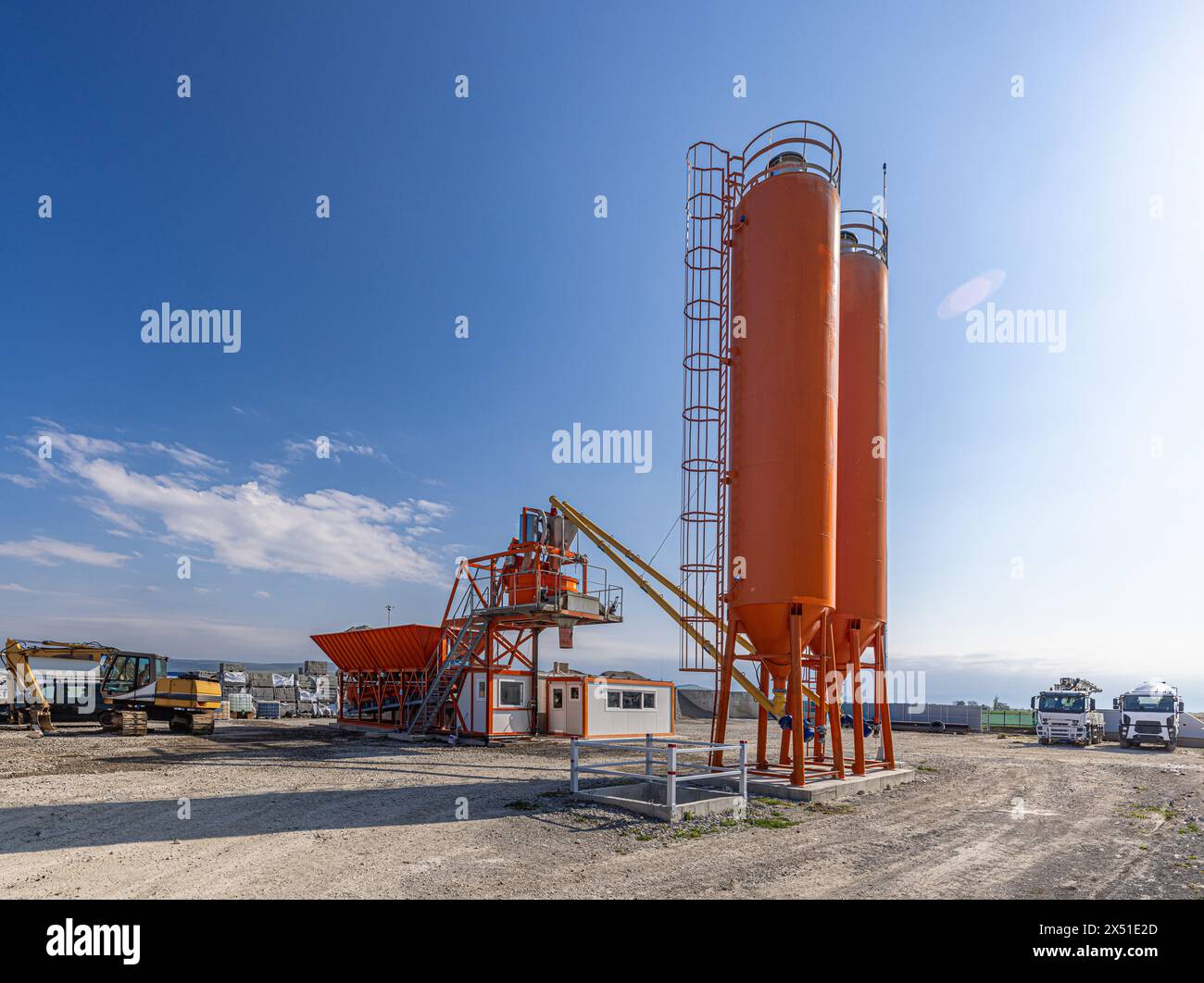 Industrial cement plant on sunny day, construction concept Stock Photo - Alamy
