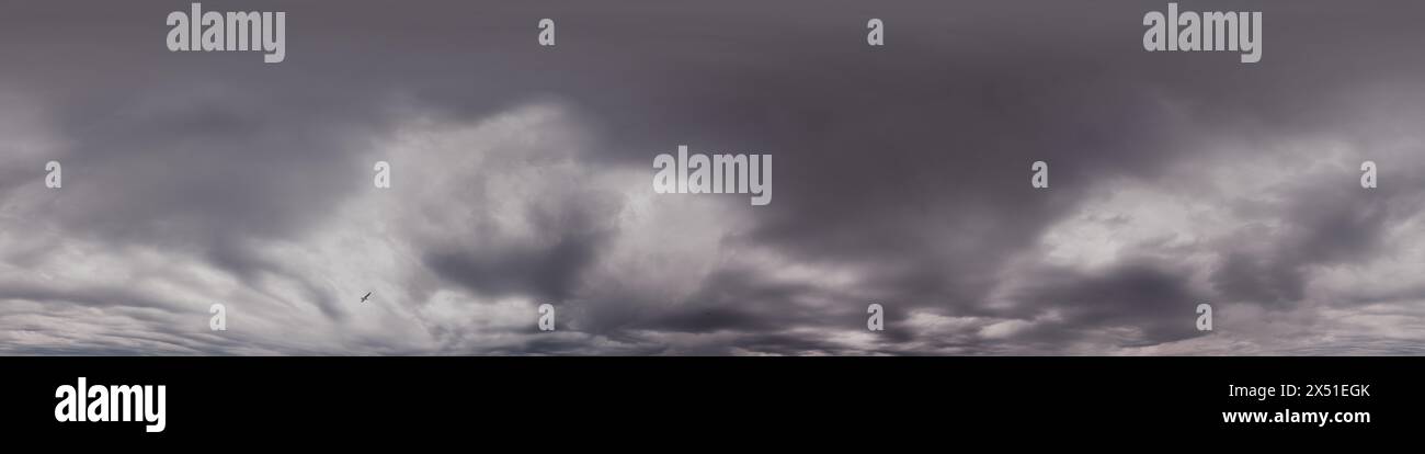 Dark moody rain clouds in dramatic overcast sky. Seamless 360 HDR ...
