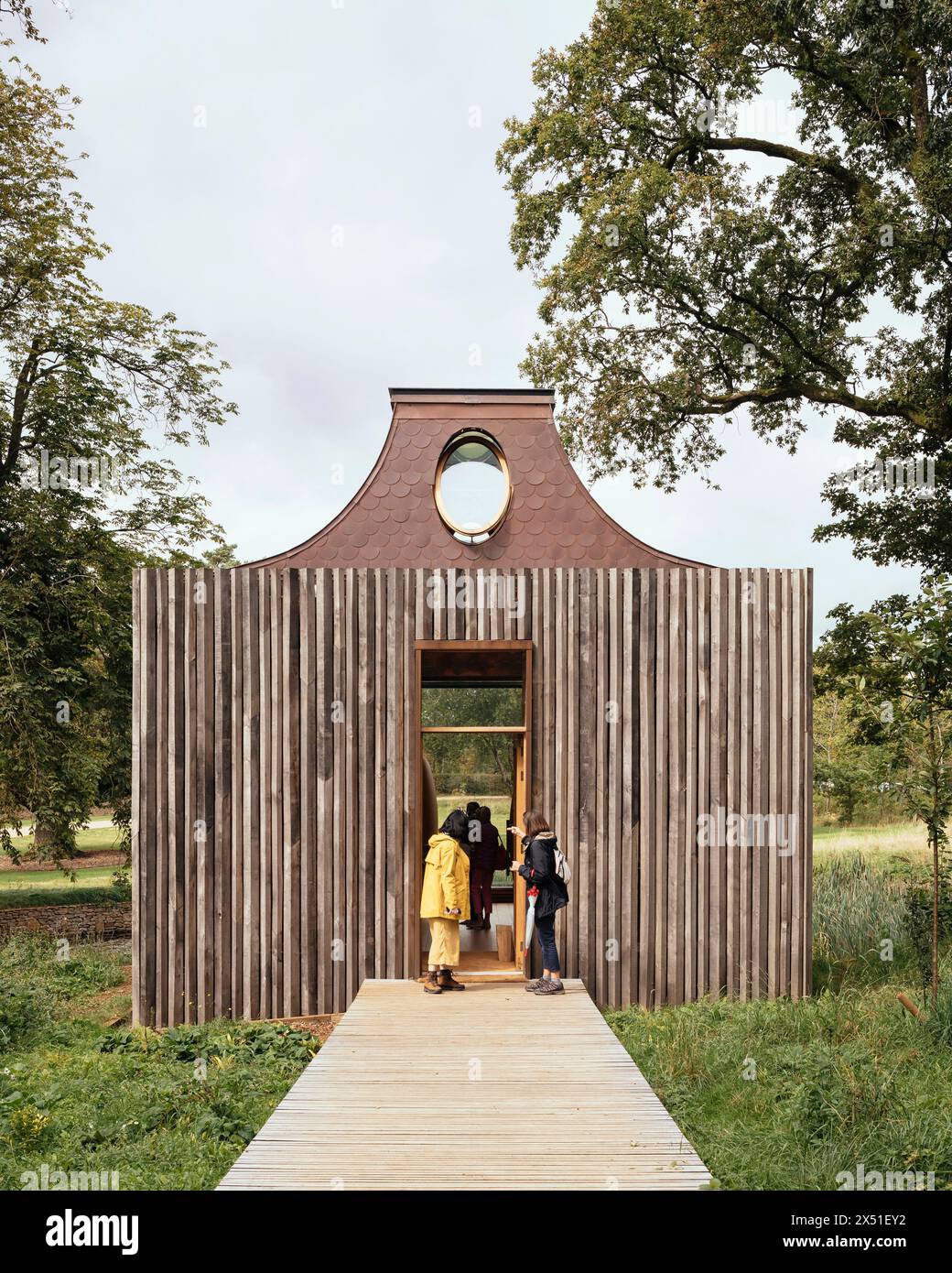 The Apiary Pavilion with visitors peering inside. The Beezantium at The ...