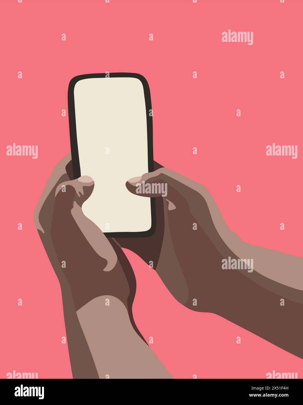 Vector isolated illustration of smartphone in hands Stock Vector Image ...