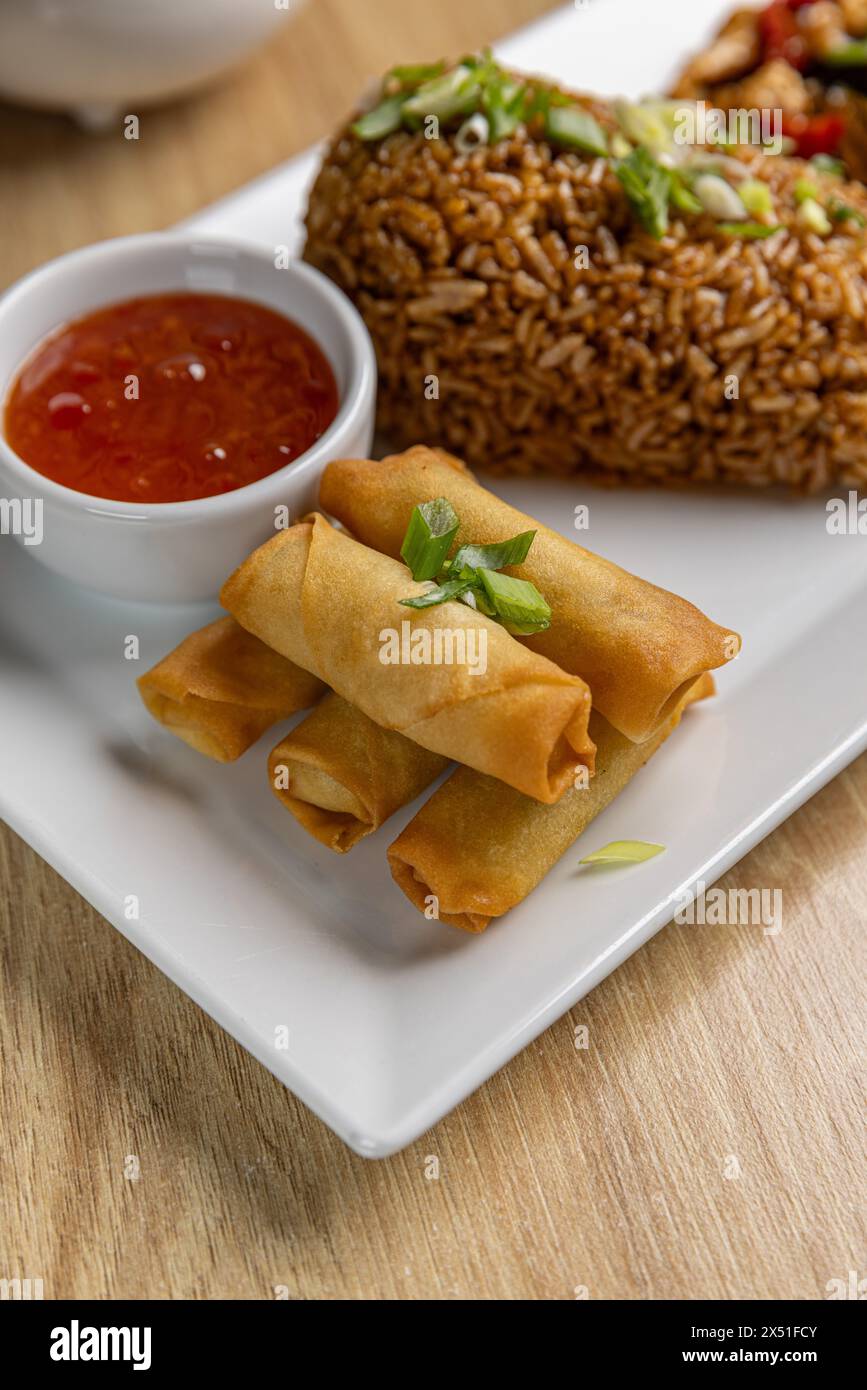 Delicious spring rolls sauce hi-res stock photography and images - Alamy