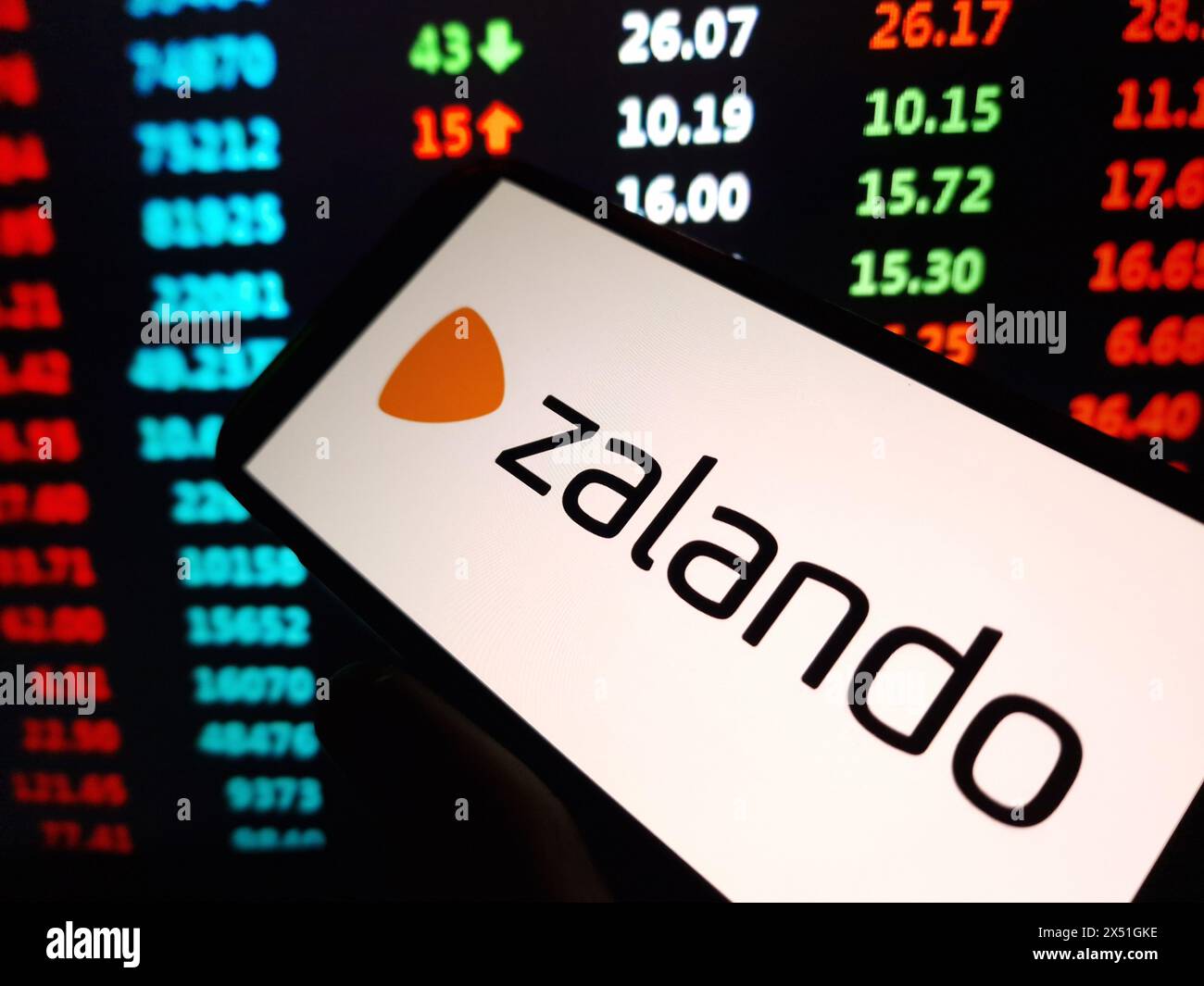 Konskie, Poland - April 29, 2024: Zalando company logo displayed on ...