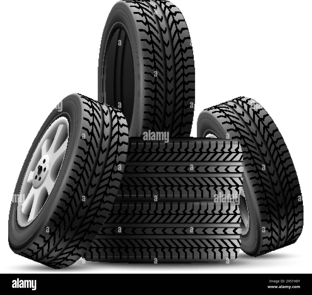 Tyres pile Stock Vector Images - Alamy