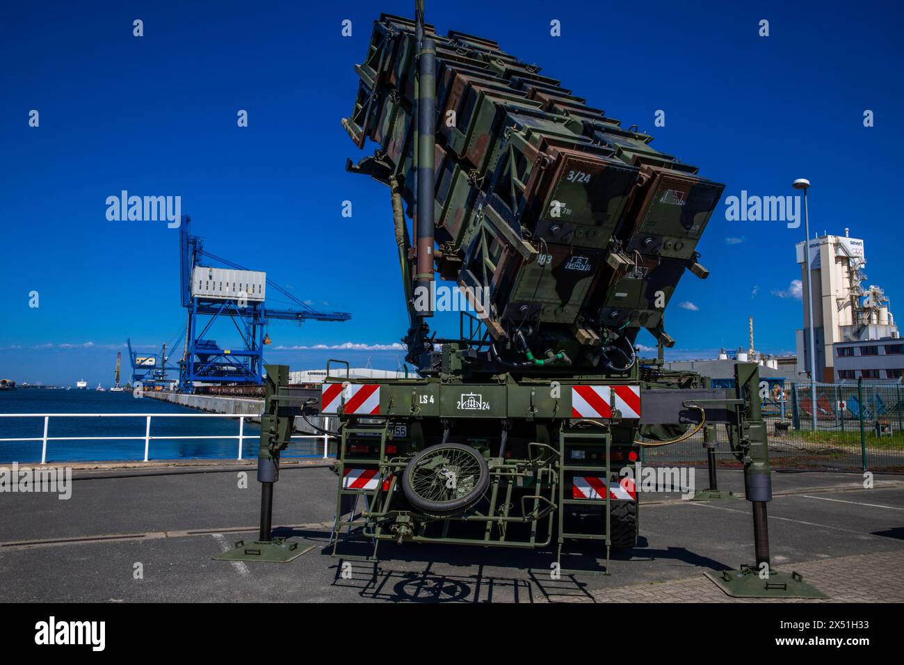 03 May 2024, Mecklenburg-Western Pomerania, Rostock: The Patriot anti ...