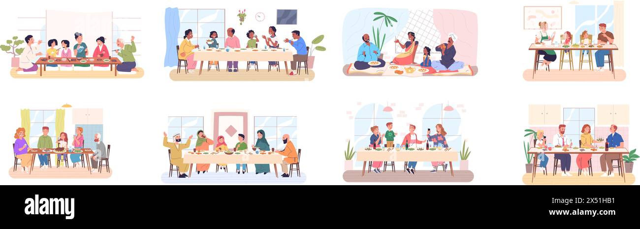 People sitting table tables Stock Vector Images - Alamy