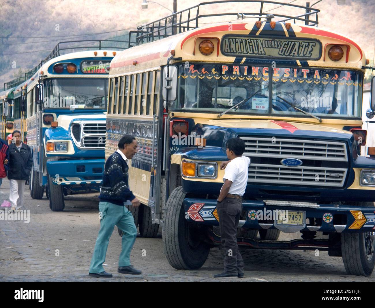 January, 2005 former American school buses, which now serve as ...