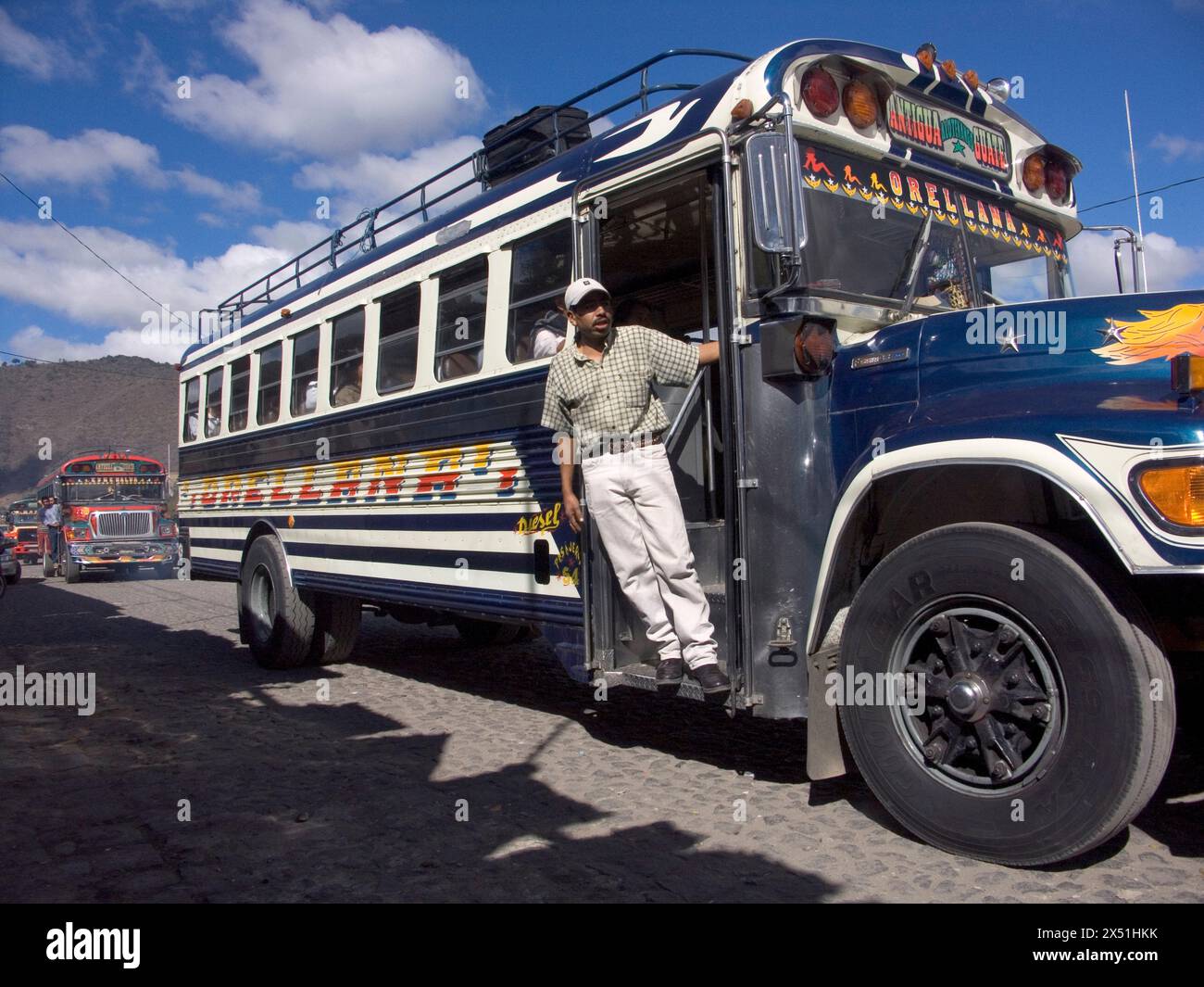 January, 2005 former American school buses, which now serve as ...