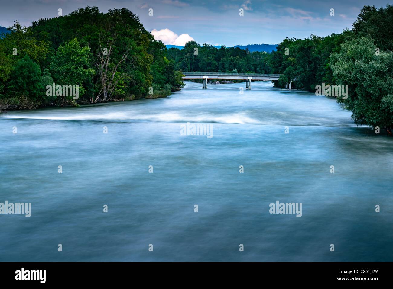 River after some days of heavy rain. Water smoothed with long time ...