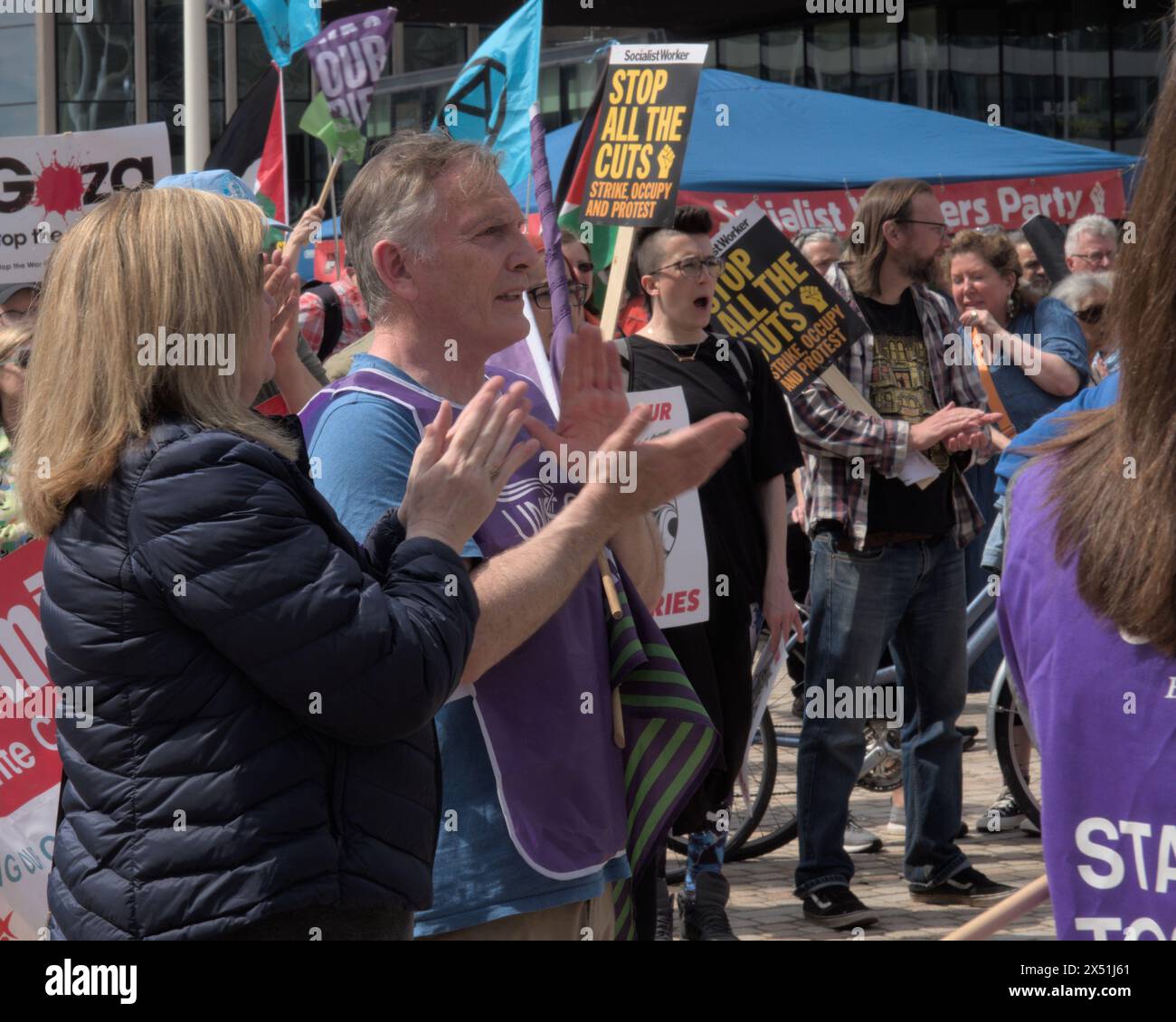 Birmingham, UK, 6th May, 2024. Around 500 protesters together with ...