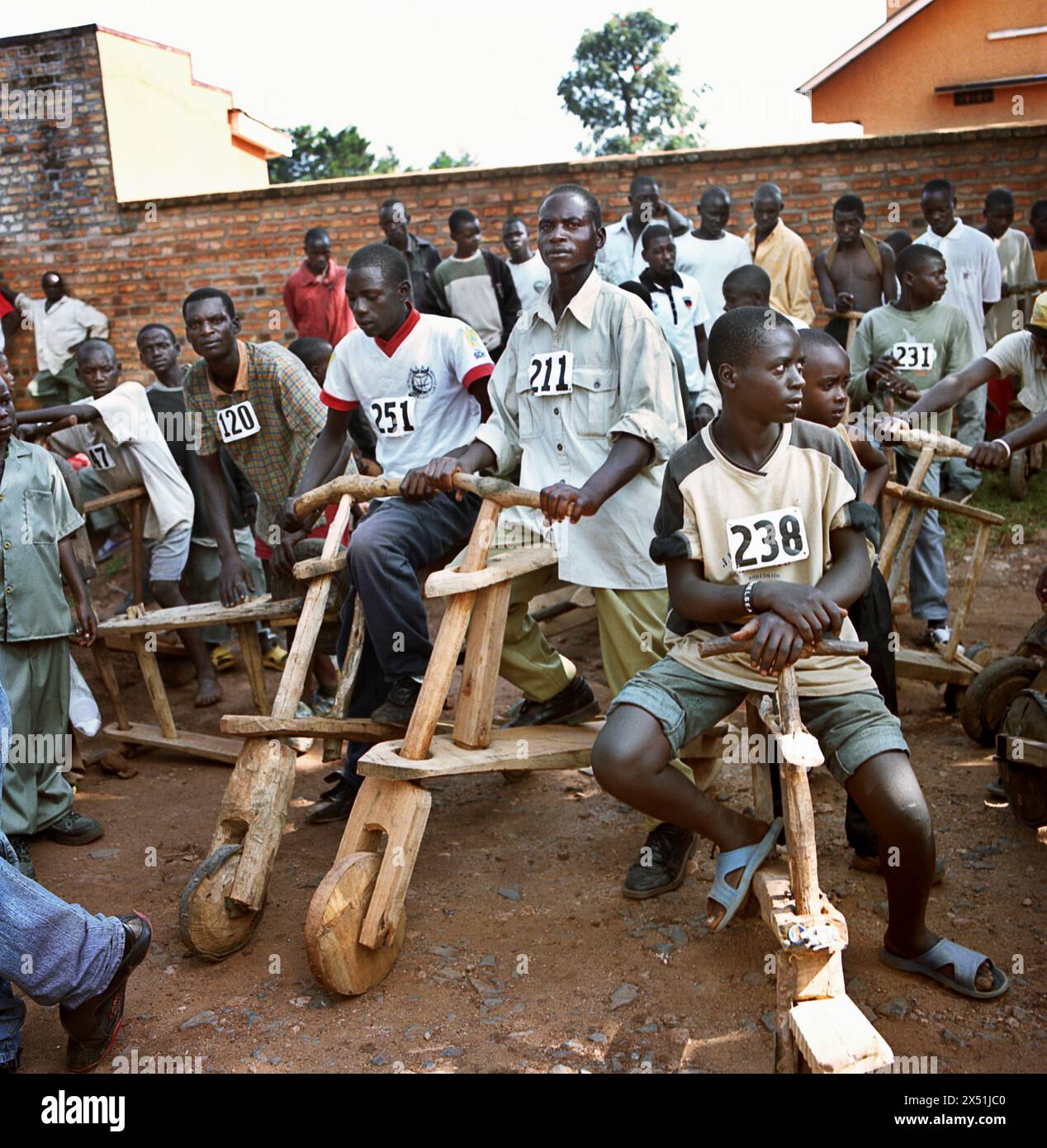 Rwandan Wooden Bike Racers Stock Photo - Alamy