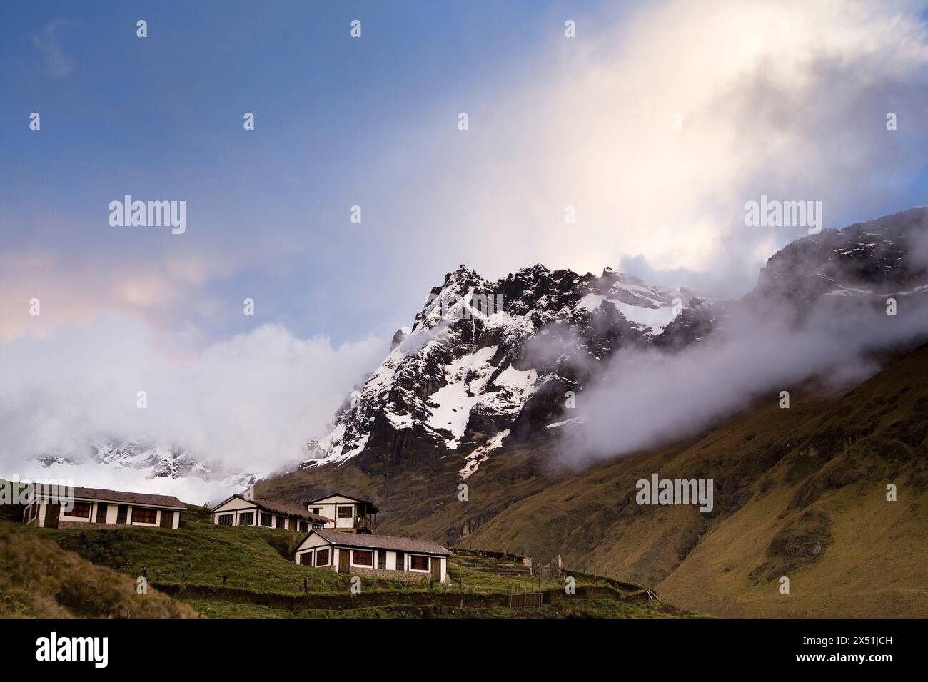 Hiker refuge at the base of the El Altar volcano Stock Photo - Alamy