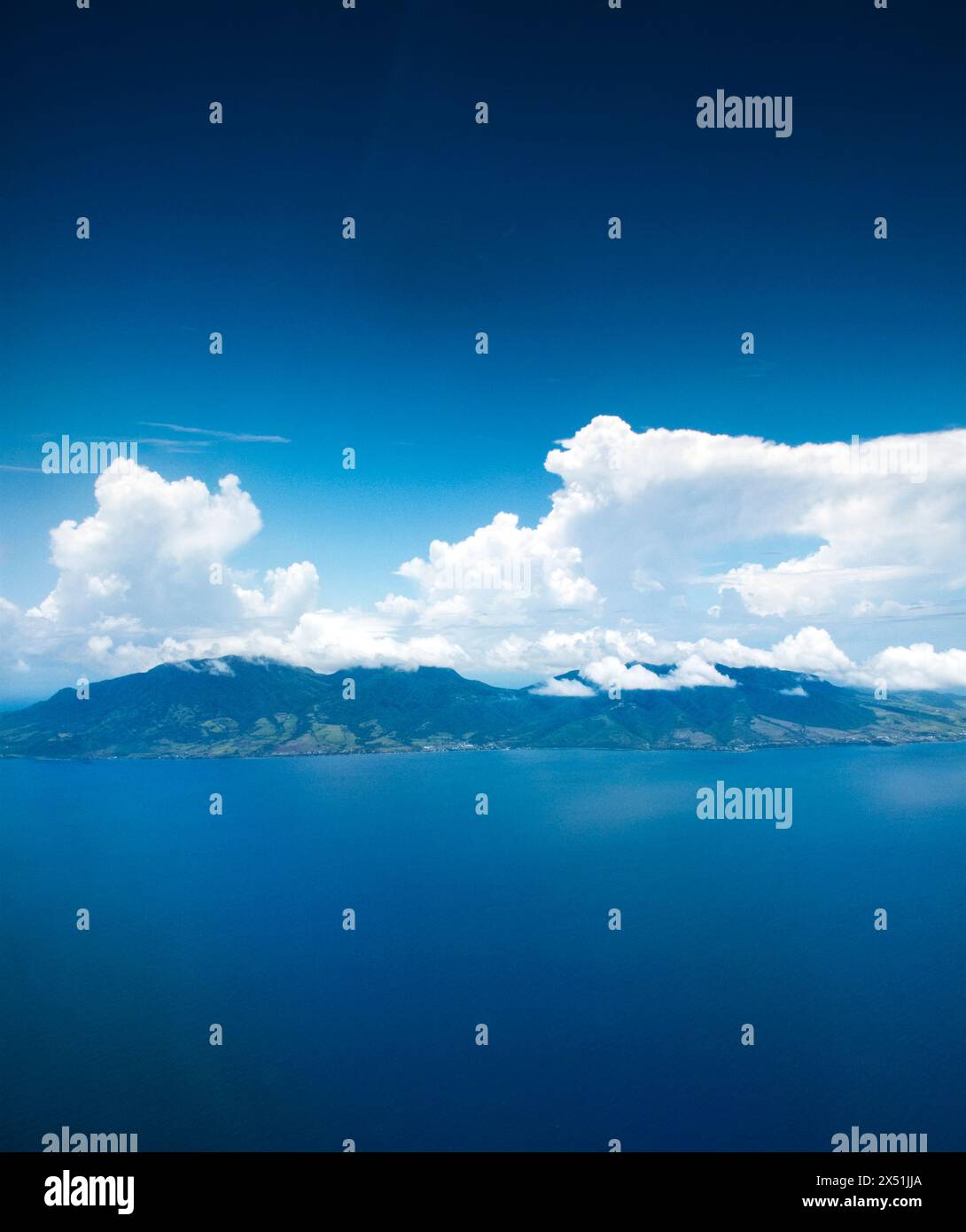 An aerial view of the island of Nevis Stock Photo - Alamy