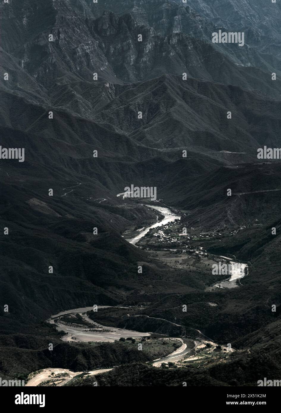 The Urique River winds through Copper Canyon, Mexico Stock Photo - Alamy