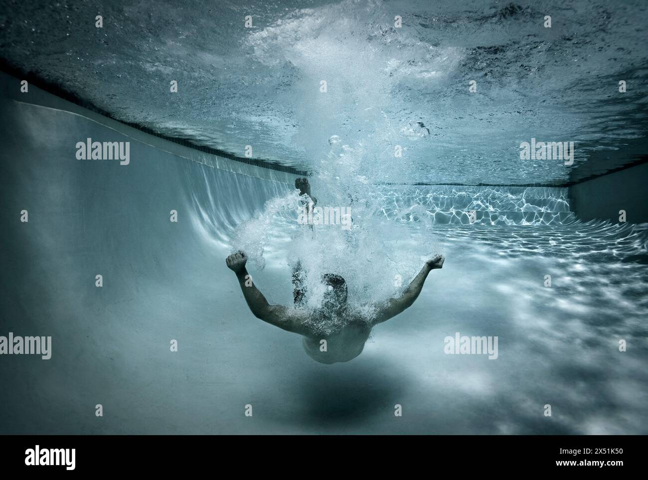 Underwater view of a canonball dive Stock Photo - Alamy