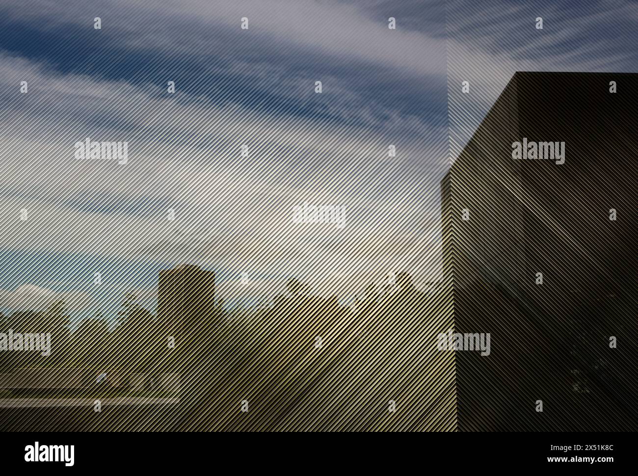 Abstract reflection in an office window Stock Photo - Alamy