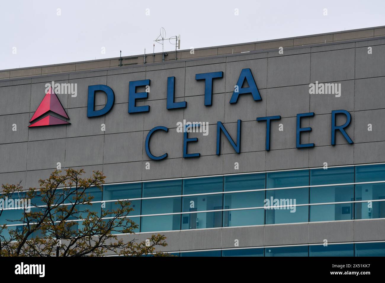 Exterior view of the Delta Center, home of the Utah Jazz taken on April ...