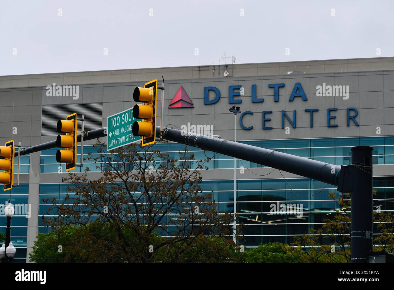 Exterior view of the Delta Center, home of the Utah Jazz taken on April ...