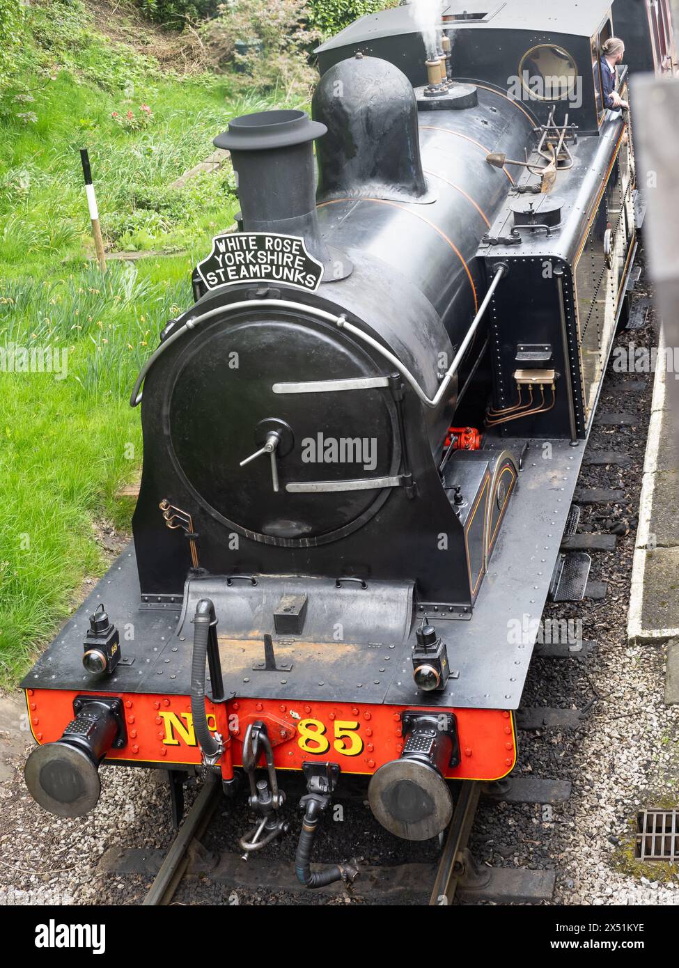 Steam train at Haworth Steampunk Weekend Stock Photo - Alamy