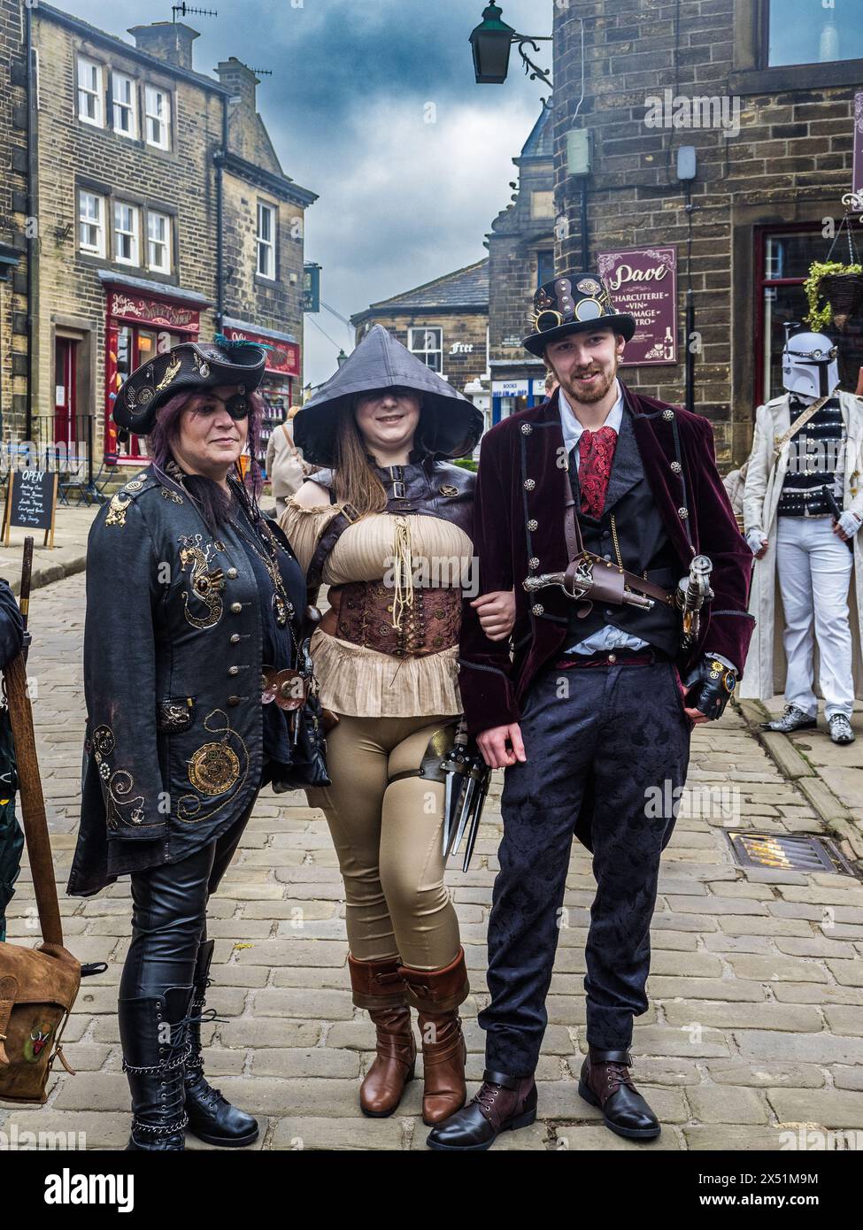 People dressed up at Haworth Steampunk Weekend Stock Photo - Alamy
