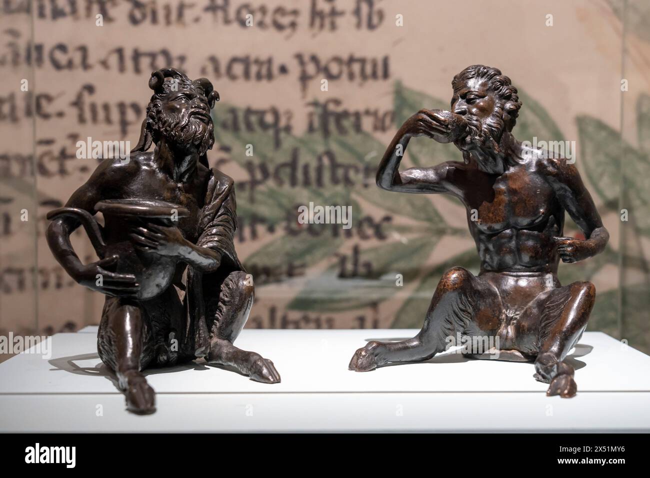 Paris, France - 04 20 2024: Satyr carrying a vase and a drinking satyr ...