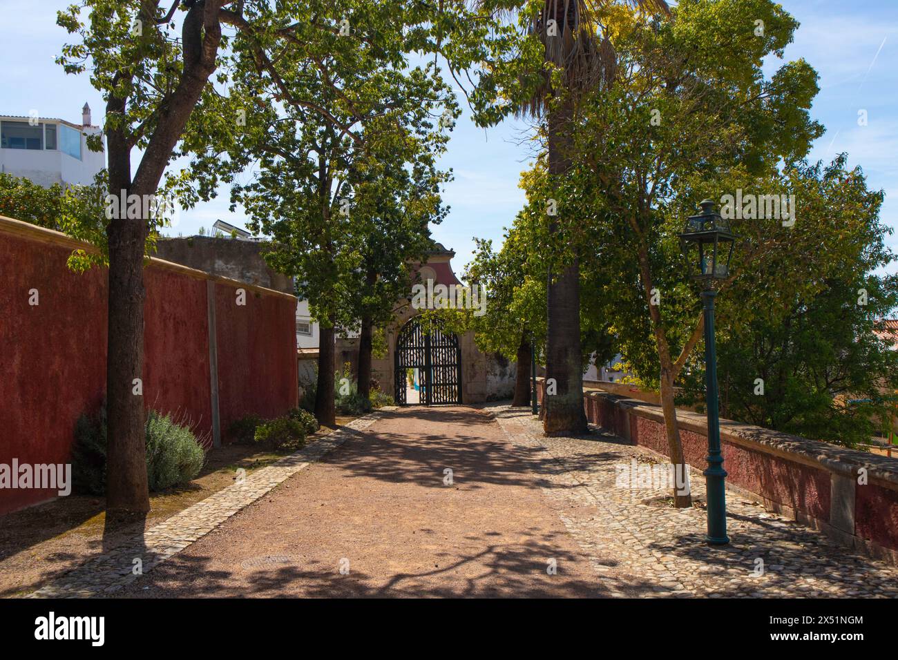 Shaded path leading to the Palace of Estoi, Algarve, Portugal Stock ...