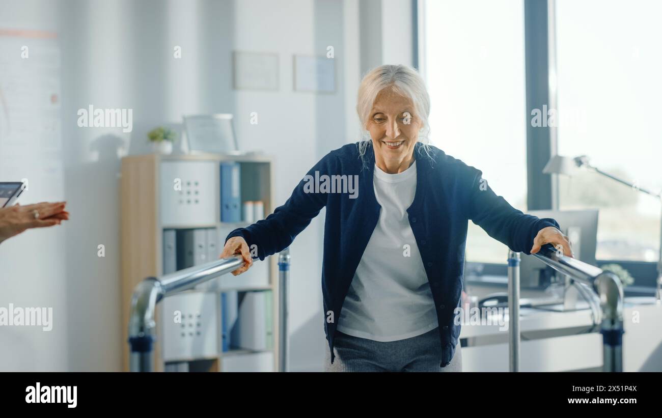 Hospital Physical Therapy: Portrait of Strong Senior Female Patient ...