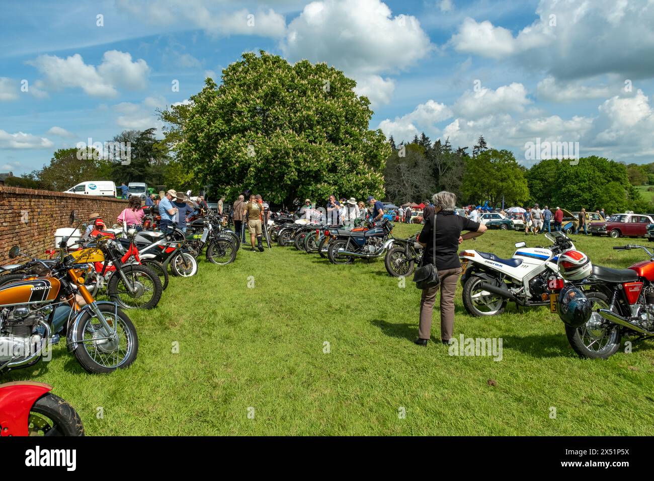 Earsham, Norfolk, UK – May 05 2024. Motorcycle enthusiasts looking ...