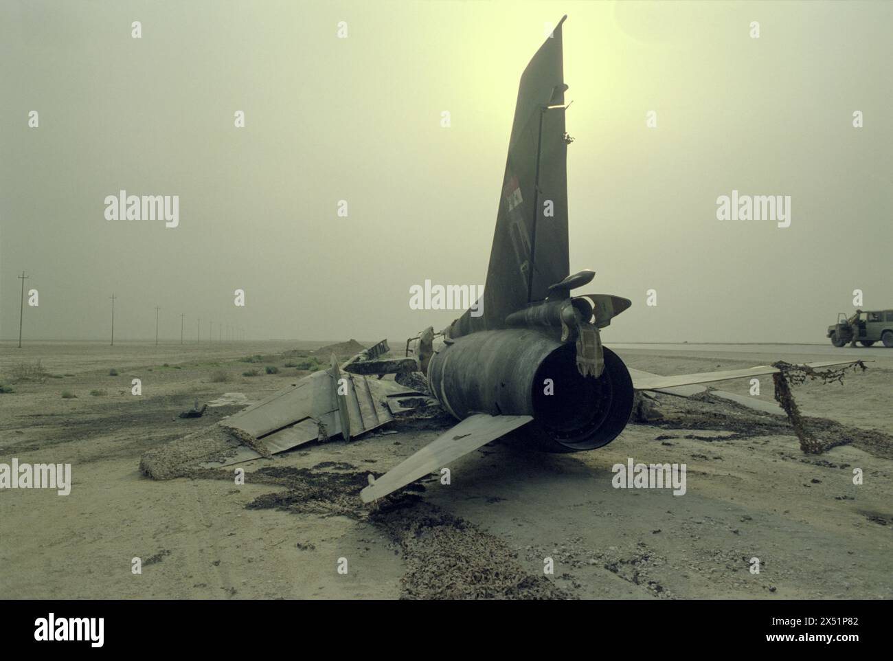 First Gulf War: 2nd April 1991 A destroyed Iraqi Air Force Sukhoi, Su ...