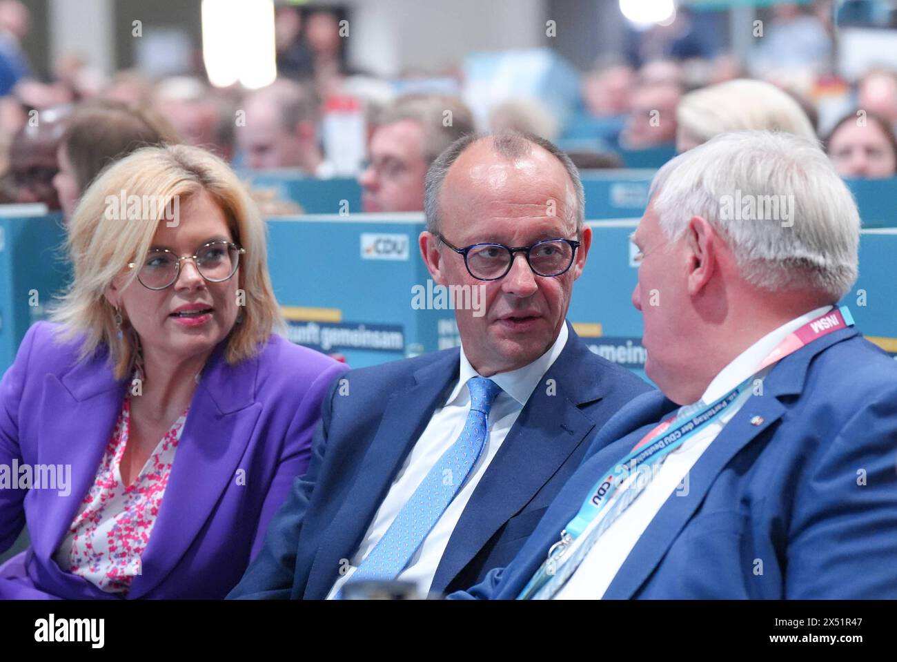 36. Bundesparteitag der CDU Deutschland 2024 Julia Kloeckner gemeinsam mit Friedrich Merz ...