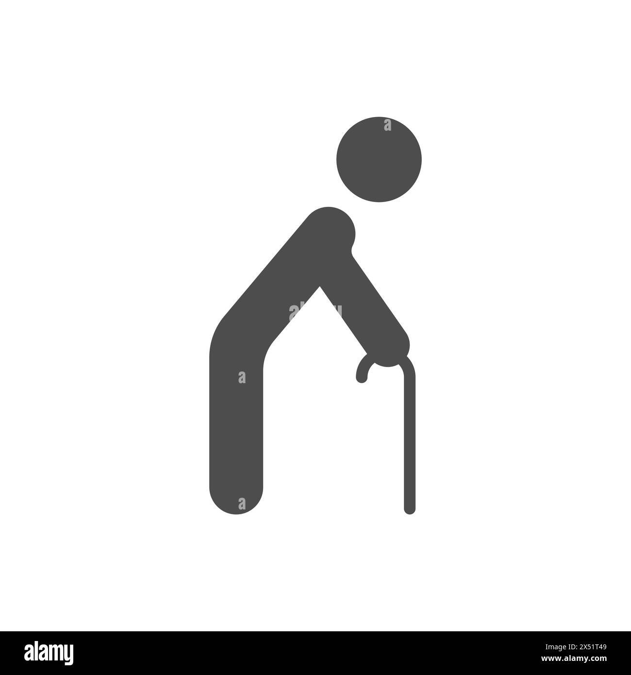 Elderly with cane glyph vector icon Stock Vector Image & Art - Alamy