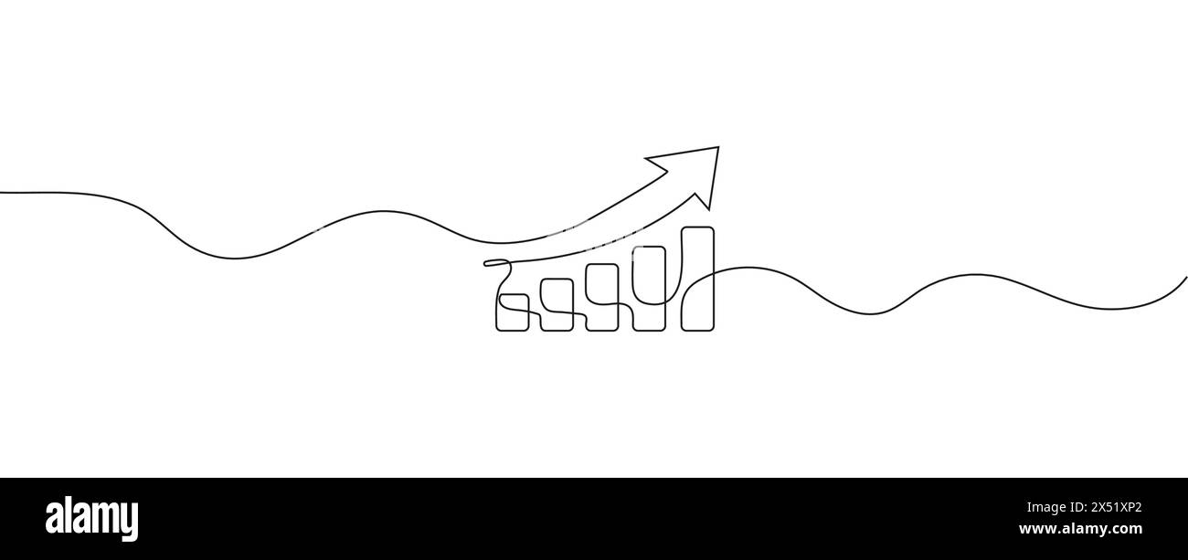 Dynamic continuous line drawing of a growing graph, depicting success ...