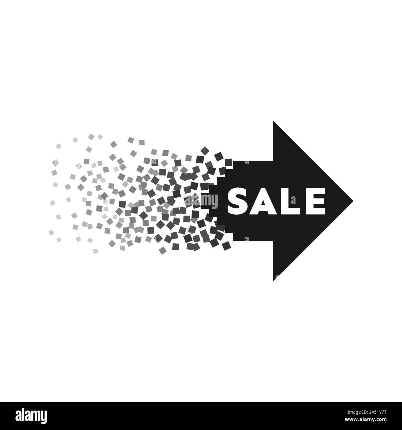 Abstract explosion. Black sale arrow banner. Vector illustration Stock ...
