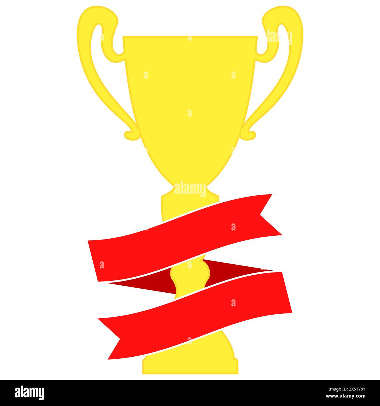Champion cup in gold with red ribbon. Championship prizes for first ...