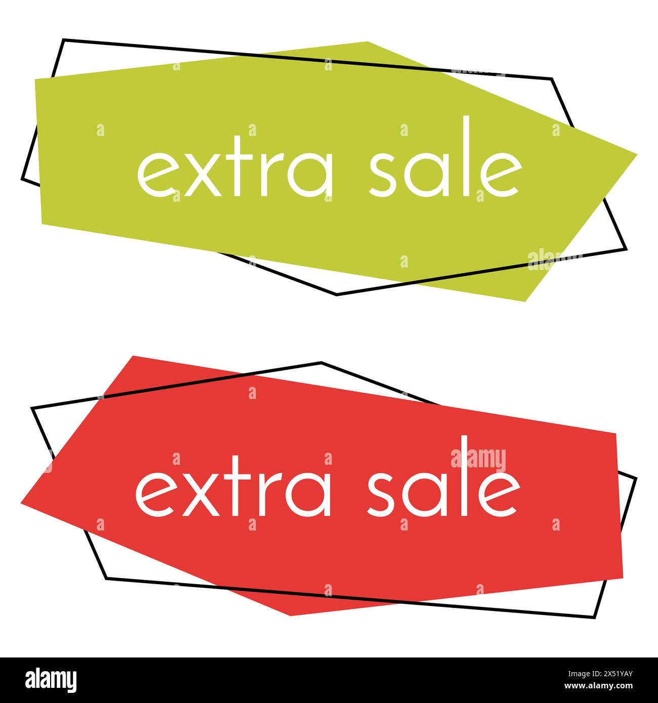 Extra sale green and red banner on white background. Vector background ...