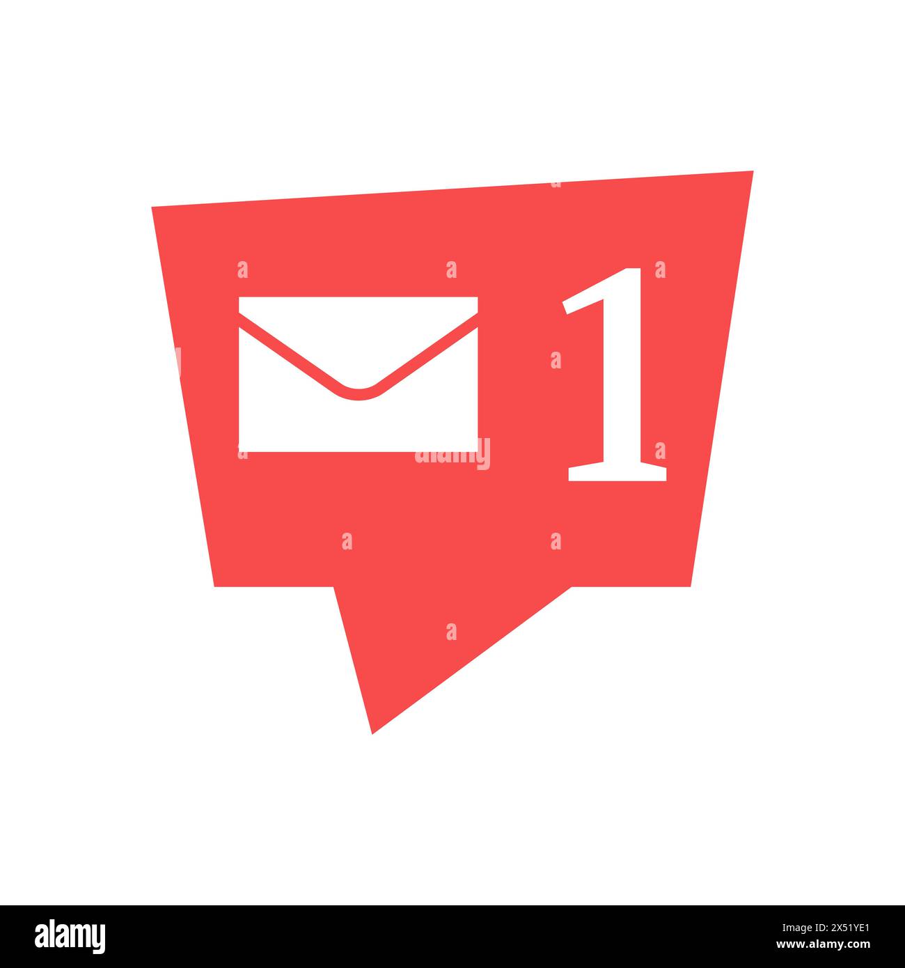 Notification in Social Media. One message. Vector illustration Stock ...