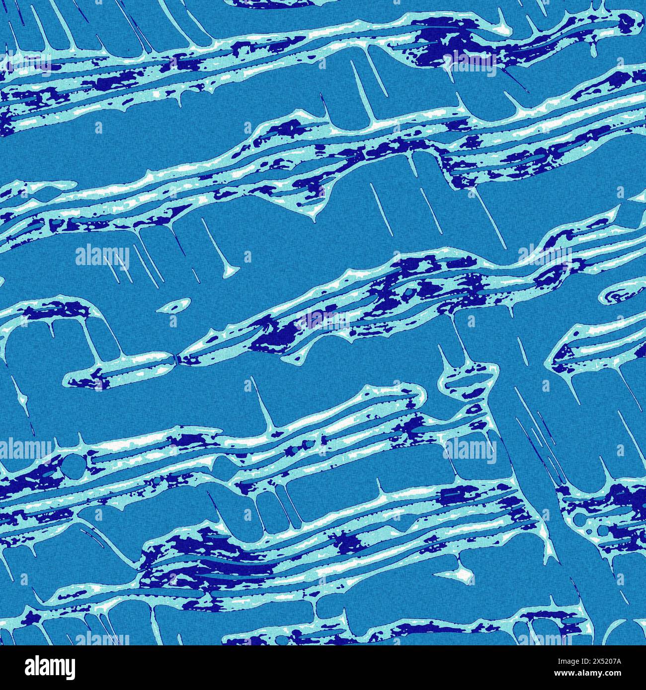 Summer blue dyed wave water pattern with broken linear stripe effect ...