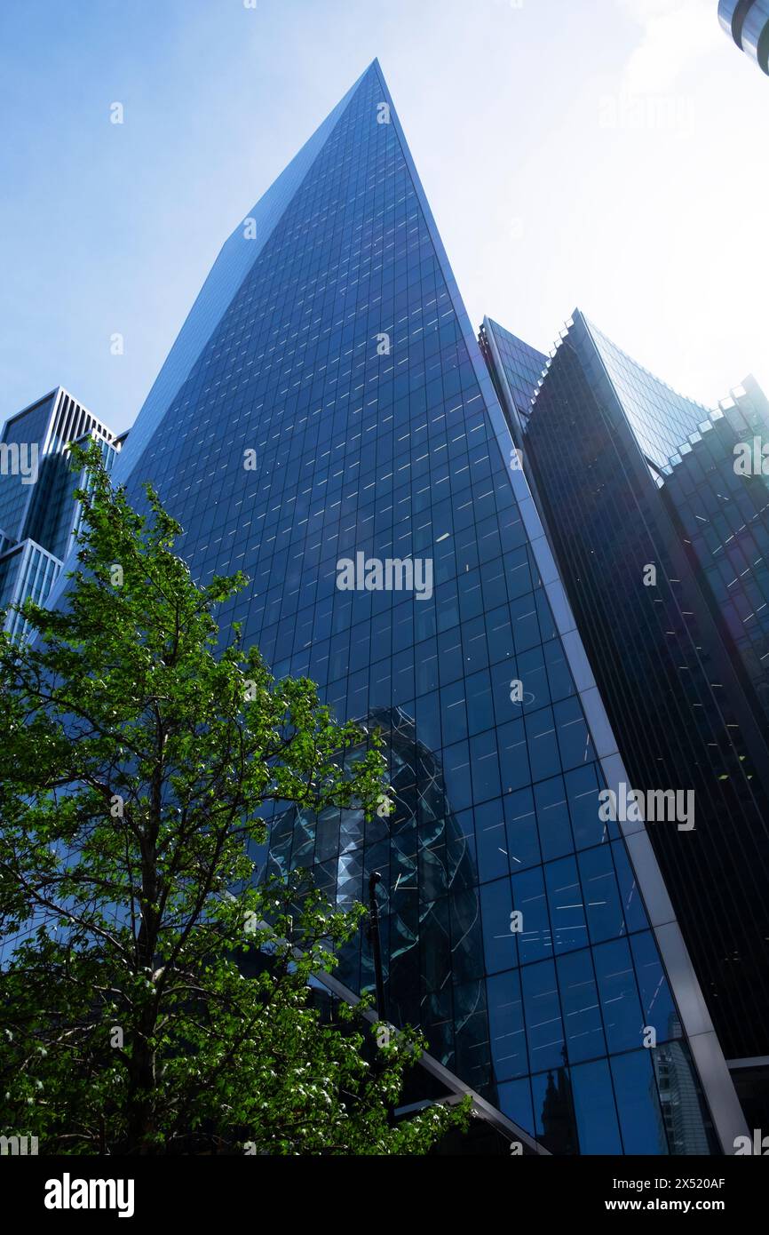 The Scalpel skyscraper tall office building low angle vertical view in ...