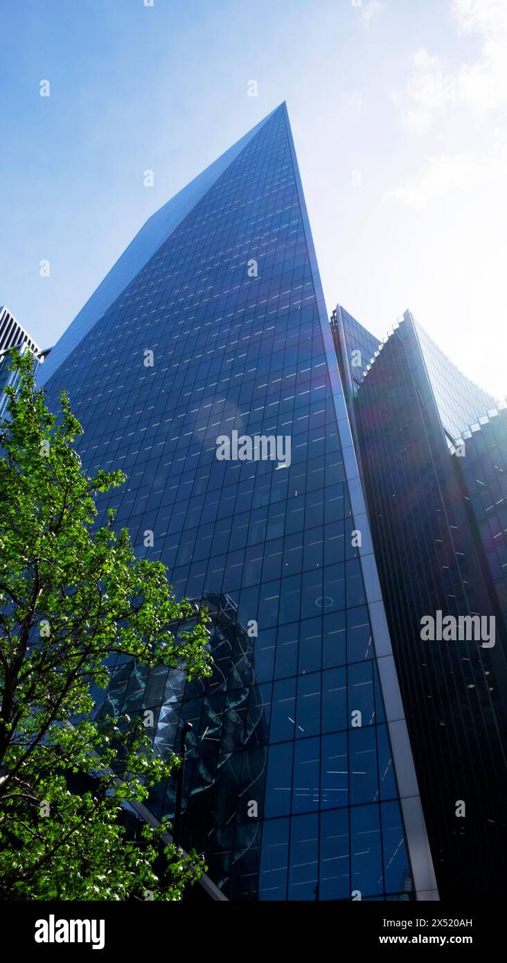 The Scalpel skyscraper tall office building low angle vertical view in ...