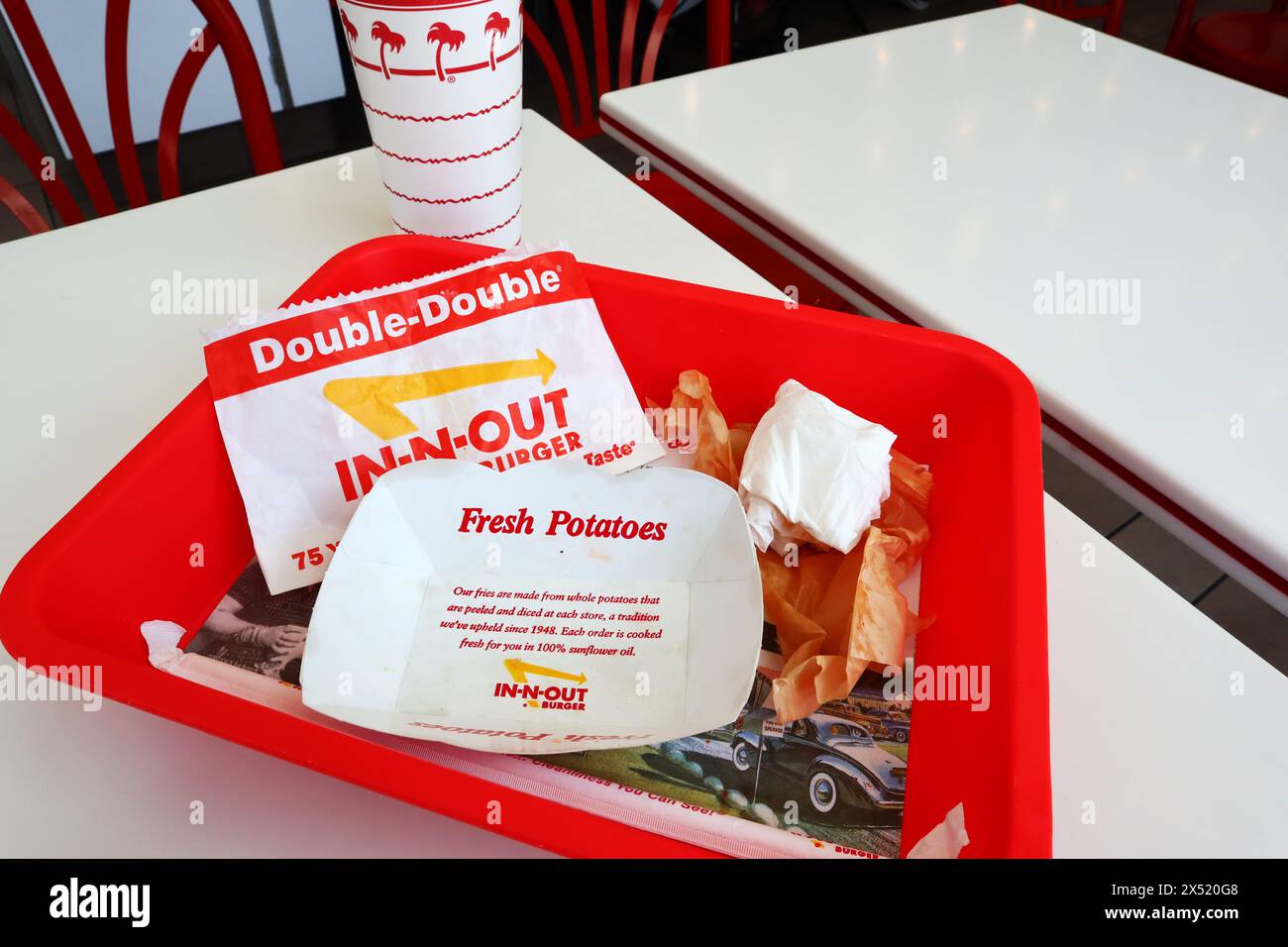 IN-N-OUT Burger – Double-Double Burger and french fries after finished ...