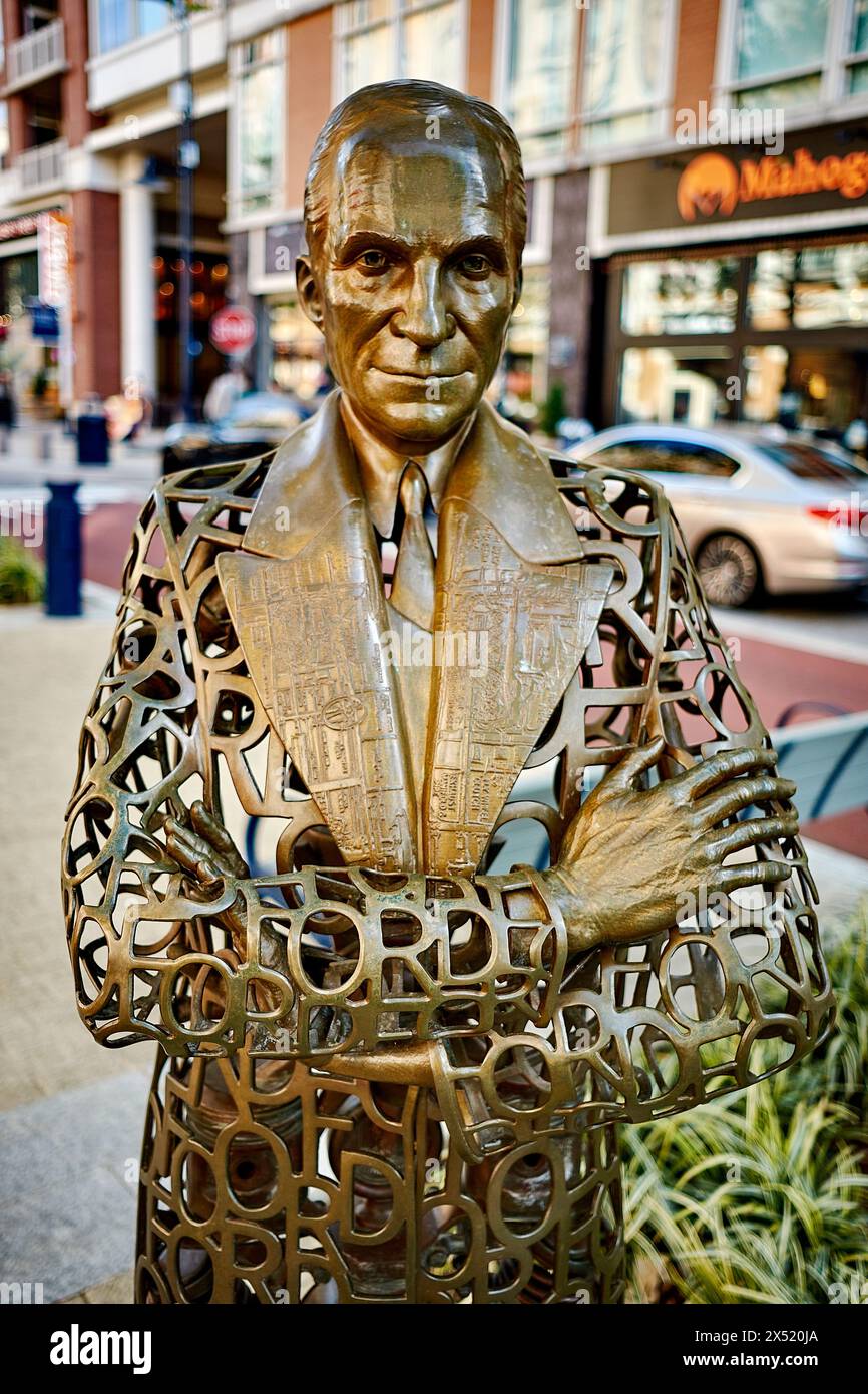 Sculpture of automobile pioneer Henry Ford at the Washington, DC ...